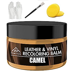 Camel Light Tan Undertone Recoloring Balm Leather Repair Kits for Couches, Leather Color Restorer for Furniture, Car Seats, Furniture - Leather Recoloring Balm Leather Repair Cream Leather Repair