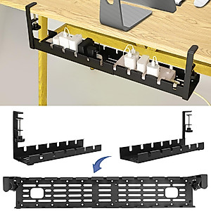 Ourhom Under Sink Organizers and Storage, 2-Tier Pull Out Cabinet Organizer Drawers with 4 Hooks and 2 Hanging Cups, Multi-Purpose Under Sink Organizers for Bathroom Kitchen