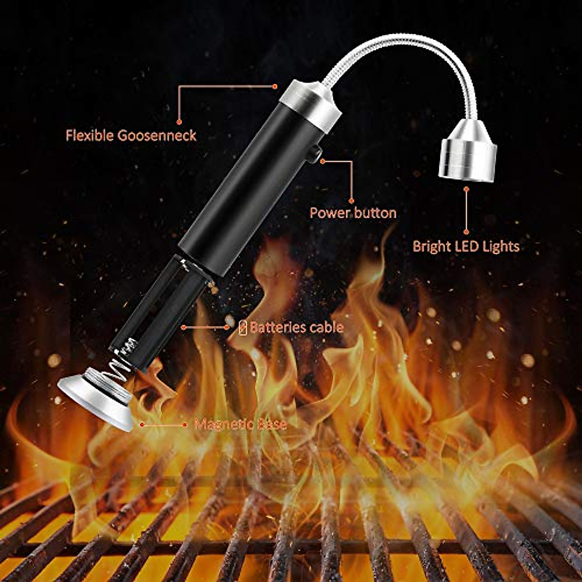 BBQ Grill Lights for Outdoor Grill Magnetic - BBQ Lights for Grill, Waterproof Grill Lights for Barbecue, Magnetic Grill Lights for BBQ,Magnetic Barbecue Grill Lights, Grilling Gifts for Men