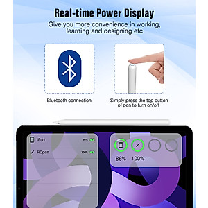 MoKo iPad Pencil 2nd Generation with Magnetic Wireless Charging,Apple Pencil 2nd Generation,Stylus Pen for iPad Pro 12.9 in 6/5/4th,iPad Pro 11 in 4/3,iPad Air 5/4,iPad Mini 6th,Tilt & Palm Rejection