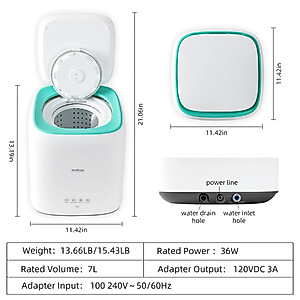 Portable Washing Machine,7L Mini Compact Washer,Cleaning for Light Clothes,For Apartments Dorms RVs (blue)