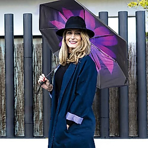 LLanxiry Compact Travel Umbrella,Windproof Waterproof Stick Umbrella Protection Golf Umbrellas (Orchid)