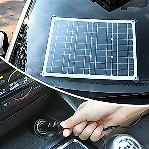 Himino 40W Solar Panel Kit 40W 12V Monocrystalline Battery Charger Maintainer with 10A Charge Controller Extension Cable for 12 Volt Car RV Vehicle Marine Boat Home Off Grid System