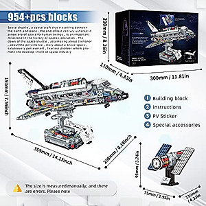 YESHIN Space Shuttle Building Blocks Kits with Mars Rover, Creative Collectible Display Spaceship Model Building Sets, Gift Toy for Kids Age 8+ /Adult Collections Enthusiasts (954Pieces)