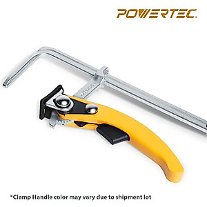 POWERTEC 71408 Quick Release Ratcheting Table Clamp for MFT and Guide Rail System, 7” (178mm)