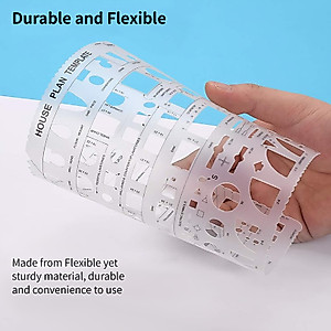 Sooez Architectural Templates, House Plan Template, Interior Design Template, Furniture Template, Drawing Template Kit, Drafting Tools and Supplies, Template Architecture Kit, Set of 3