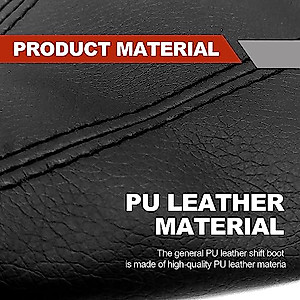 Vrasly Universal Car Shift Knob dust Cover Black, Shift Knob dust Cover Black PU Leather Manual/Auto Shifter Shift Boots Cover, Compatible with Most Car Truck,SUV