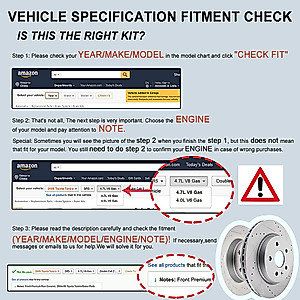 ECCPP Brake Rotor and Ceramic Brake Disc Pad Kit Front Rear fit for Ford Mustang 1994 1995 1996 1997 1998 1999 2000 2001 2003 2004 for Ford Mustang
