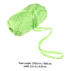 COHEALI 1 Roll Flat Line Wiring Jumbo Yarn Fluffy Yarn Braided Stretch Band Sock Yarn Fluffy Knitting Yarn Chunky Acrylic Light Green DIY Accessories Macrame Rope Braided Cord Crochet Rope