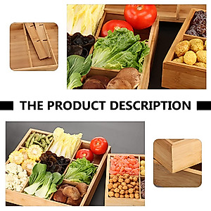 DOITOOL Wooden Dried Fruit Box Jiugongge Multifunction Snack Storage Container Sectional Tray Serving Dish Platter for Wedding Birthday Halloween Party Supplies