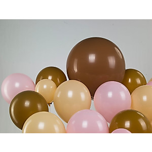 Bear Balloon Garland Arch Kit 140pcs Brown Pink Balloons with Bear Foil Woodland Animal Balloons for We Can Bearly Waits Bear Theme Birthday Baby Shower Party Supplies