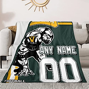 Green Bay Throw Blanket Thickened Custom Any Name and Number for Men Women Youth Gifts, 80 x 60 inch