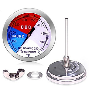 NEWSTART BBQ Thermometer Gauge - 2 Pcs Charcoal Grill Pit Smoker Temp Gauge Grill Thermometer with Fahrenheit and Heat Indicator