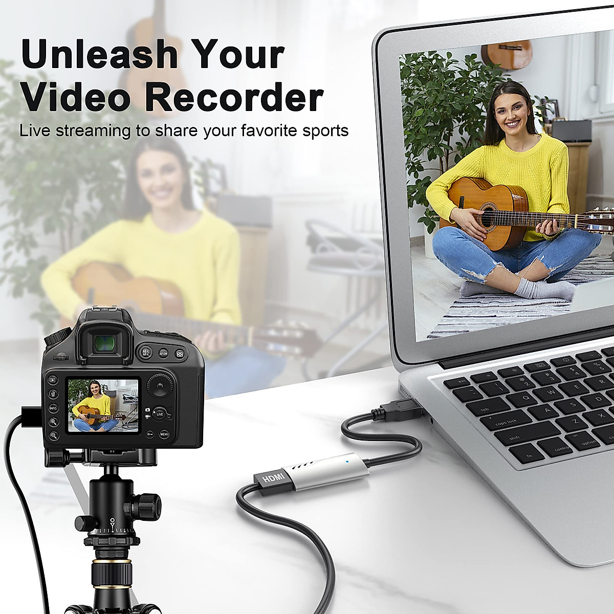 youcheng Video Capture Card 4k, HDMI Capture to USB Video Capture Device, 1080P HD 60fps Live Broadcast and Recording Video Audio Capture Device
