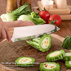 feng&feng 8-Inch Chef's Knife - Stainless Steel Blade, Wood Handle, Three Rivets - Sharp, Durable Kitchen Knife