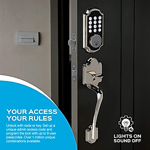 TURBOLOCK Digital Door Lock with Keypad, Front Door Handle Set with Digital Deadbolt & Door Handle, Fits Thicker Doors up to 2” – 3 Physical Keys, IP65, Easy Installation (TL116 + TL121) (Bronze)