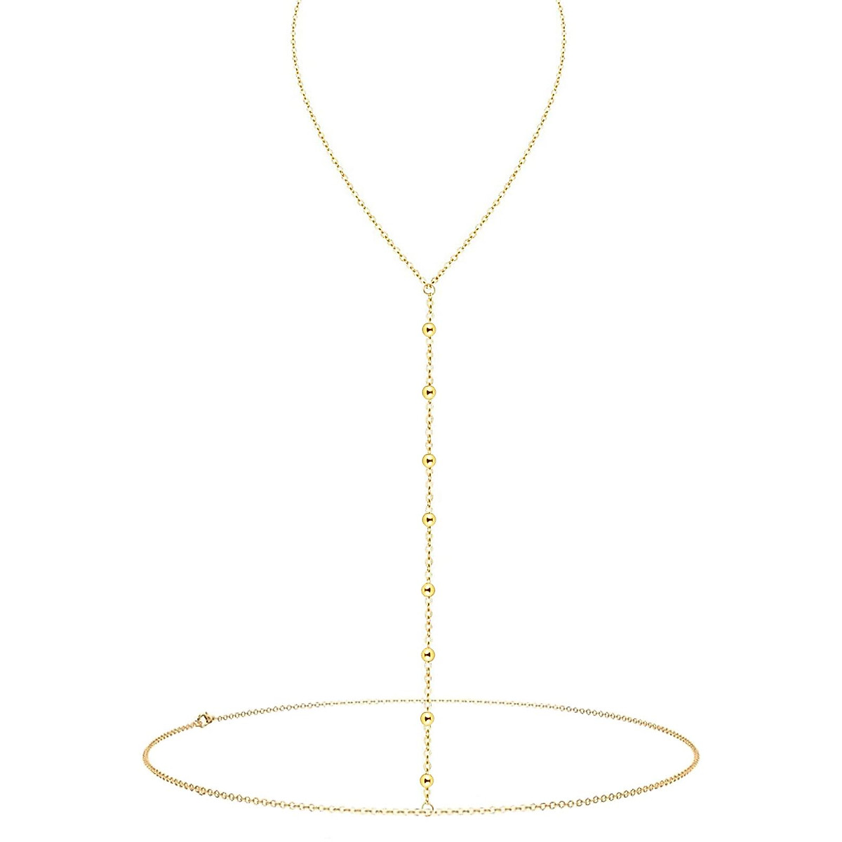 Minimalist Gold Satellite Beads Belly Waist Body Chain Adjustable Trendy Beach Bikini Jewelry Handmade for Women Sexy