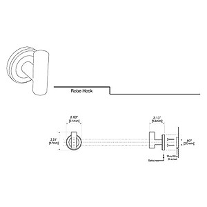 Gatco 4235 Latitude II, Single Robe Hook, Brushed Brass/Wall Mounted Towel and Robe Hook for Bathroom, 2.25"
