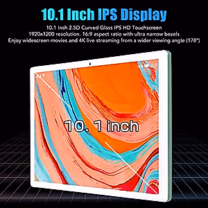 10.1 Inch Android 11 Tablet, 2.4 5G WiFi 8 RAM 128GB ROM 1920x1200 MT6755 Octa Core Processor Tablet AU Plug 100‑240V (Green)