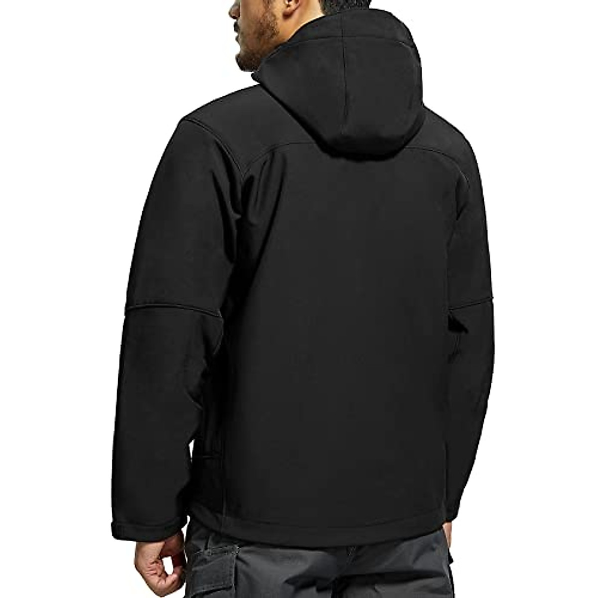 FREE SOLDIER Softshell Hiking Warm Hunting Tactical Waterproof Winter Jacket for Men(Black,3XL)