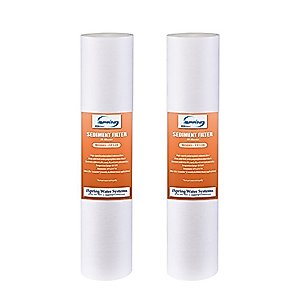 iSpring 10"x2.5" Multi-Layer PP FP120X2 Universal Sediment Filter Cartridges 20 micron 2-Pack White