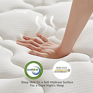 ONBRILL Twin Size Mattress, 10 Inch Hybrid Mattress with Gel Memory Foam,Non-Fiberglass, Medium Firm Soft and Comfort White Mattress,CertiPUR-US