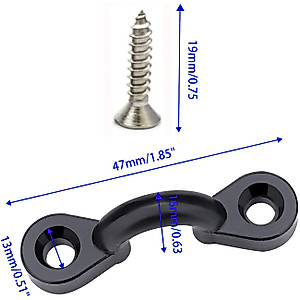 Ismeally 10Pcs Universal Kayak Pad Eye Kit Nylon Bungee Deck Loops Tie Down Pad Eye Replacement for Boat Kayak Deck Rigging Kit with 20 Screws