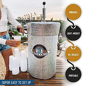 KEGCOLD Portable Keg Cooler - Foldable, Reusable, Lightweight, Insulated, and Easy Setup (1/6 Size Keg, Sixtel)