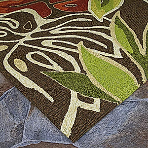 Couristan Areca Palms Runner rug, 2'6" x 8'6", Brown/Forest Green