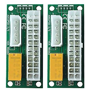 BAY Direct 2-Pack Add2PSU Multiple Power Supply Adapter (ATX 24Pin to Molex 4Pin) and Daisy Chain Connector-Ethereum Mining ETH Rig Dual Power Supply Connector