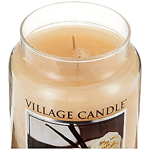 Village Candle Creamy Vanilla Large Glass Apothecary Jar Scented Candle, 21.25 oz, Ivory
