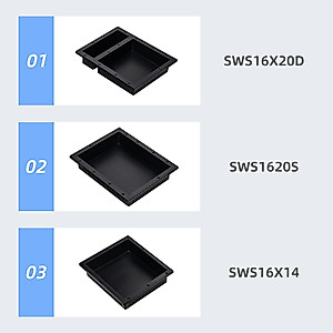 Woodbridge Ready for Tile Shampoo Soap Single Niche 16" x 20", SW1620S Shelf,Black