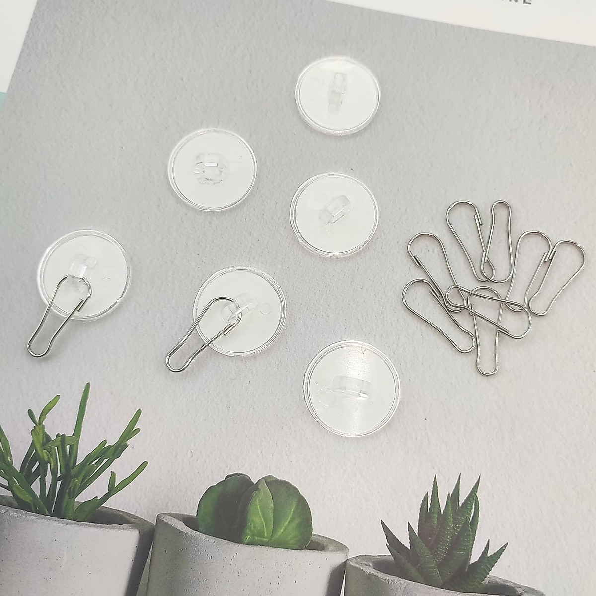 100PCS Clear Command Hooks, Command Ceiling Hooks Self-Adhesive Ceiling Hooks for Hanging, Sticky Damage-Free No-Drill Ceiling Discs for Festival Wedding Birthday Party Christams Decorations