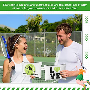 Sadnyy 32 Pcs Tennis Gifts Tennis Makeup Bag Zipper Portable Storage Cosmetics Case Inspirational Cosmetic Bags Travel Pouches Tennis Accessories for Women Girls Lovers Players Coach Friend Sister