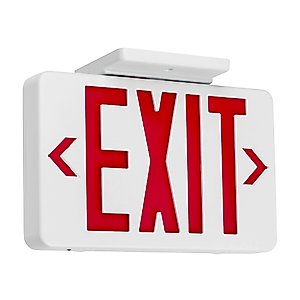Gruenlich LED Exit Sign, Emergency Light with Double Face and Battery Backup, UL 924 Qualified, AC 120/277V, US Standard Hardwired Red Letter Exit Lights Combo for Business, 1-Pack