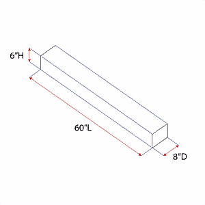 Fireplace Mantel, Rustic, Shelf, Floating Mantle, Real Wood, Beam, URBANDI (Brown, 60Lx6Hx8D)