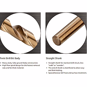 KEWAYO 13-Piece HSS Twist Drill Bit Set - Titanium Nitride Coated High Speed Steel, 1.5 to 6.5mm, Jobber Length for Metal, Cast Iron, Wood, Plastic - Complete with Metal Storage Case