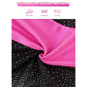 Kaylre Long Sleeve Gymnastics Leotards for Girls 7-8 Long Sleeve Leotards for Girls Gymnastics Size 7-8 Kids Girls Gymnastics Leotards Tumbling Outfits Biketards for Gymnastics, Black, 140(7-8Y)