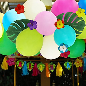 101 pcs Tropical Luau Balloons Arch Kit-Pink Green Yellow Blue Garland Kit with Palm Leaves for Tropical Hawaii Flamingo Moana Aloha Beach Themed Birthday Baby Shower Party Decoration Supplies