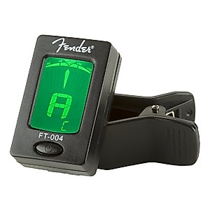 Fender Clip-On Tuner FT-004 for Guitar, Ukulele, Bass, Violin, Mandolin, and Banjo