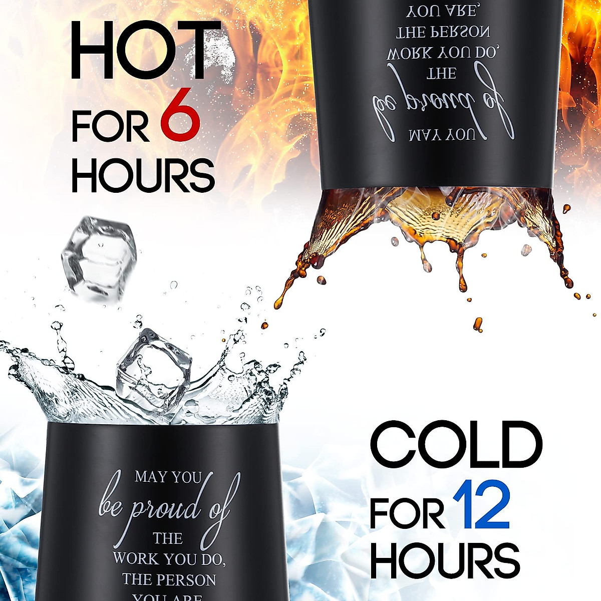 Sieral 6 Pcs Thank You Appreciation Gifts for Employees 12 oz May You Be Proud Tumbler Stainless Steel Inspirational Coworker Mug for Christmas Thanksgiving Day Volunteer (Multi Colors)