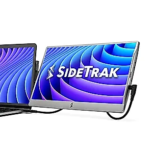 SideTrak Swivel 14” Patented Attachable Portable Monitor for Laptop | FHD TFT USB Laptop Dual Screen | Mac, PC & Chrome Compatible | Fits All Laptops | Powered by USB-C or Mini HDMI (Dark Gray)