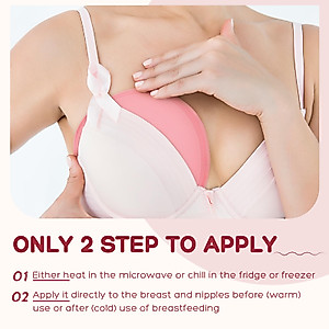 Luguiic Soft Gel Breast Therapy Pads for Breastfeeding & Pumping, Hot Cold Breast Ice Pack for Nursing Pain Relief, Engorgement, Mastitis,Nipple Pain,Breastfeeding Essentials for Nursing Mothers