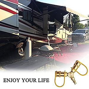 GCBSAEQ RV Propane Quick Connect Y Splitter Propane Splitter 1/4" Quick Connect Propane Hose Fittings Connector for Rv Stove/Camping Stove/BBQ/Grill/Heater/Trailer/Motorhome