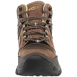 KEEN Women's Ridge Flex Mid Height Waterproof Hiking Boots, Safari/Custard, 10