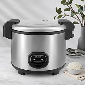 Aroma Housewares 60-Cup (Cooked) (30-Cup UNCOOKED) Commercial Rice Cooker, Stainless Steel Exterior (ARC-1130S),Silver