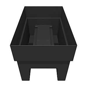 Bloem Finley Deck Rail Rectangle Planter: 24" - Black - Matte Finish, Fits Rail Sizes 3"-6", 100% Recycled Plastic Box, for Indoor and Outdoor Use, Gardening, 7.5 Gallon Capacity