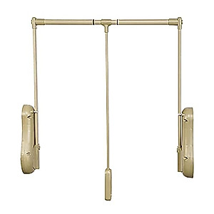 Pull-Down Wardrobe Hanger, Adjustable Closet Rod Wardrobe Lifter Storage Rack, Large Telescopic Hanger, Save Space, Can Bear 30KG (Size : 850-1150mm)