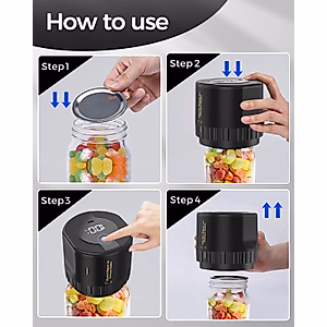 Fodmor Mason Jar Vacuum Sealer,Electric Mason Jar Sealer Vacuum Sealing Kit for Canning,Vacuum Sealer for Mason Canning Jars with Can Opener,Regular and Wide Mouth Mason Jar Lids