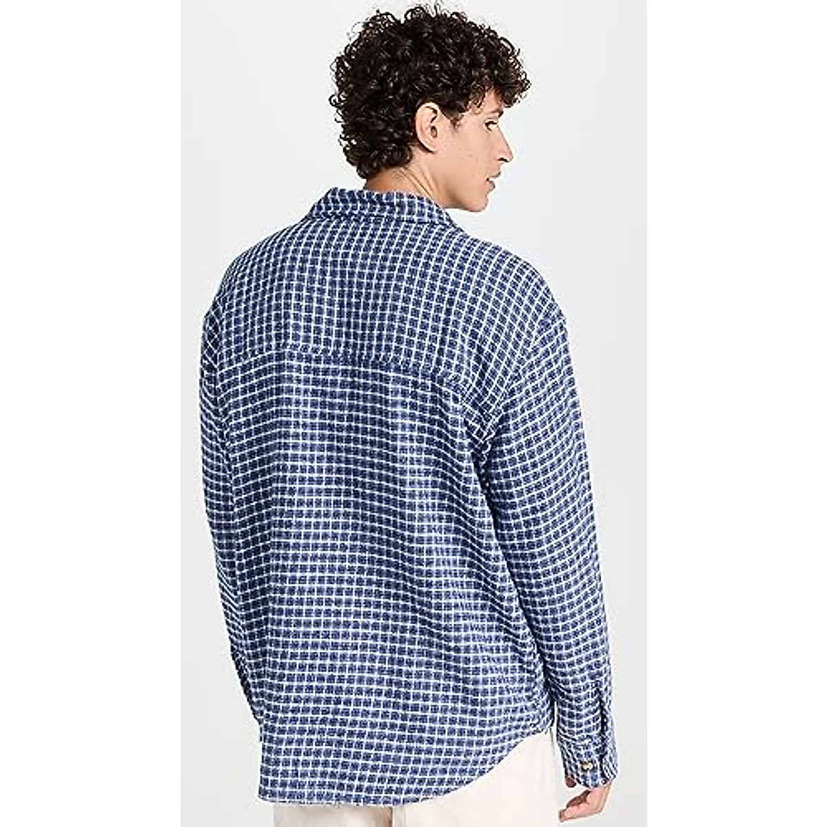 Obey Men's Bigwig Micro Plaid Woven Shirt, Silver Grey Multi, M